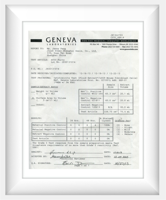 Certification - Joint Power Shanghai Seals Co., LTD.